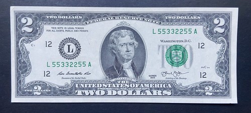 55332255 Trinary Quad Pairs Bookends Fancy Serial Number 2013 $2 Dollar ...