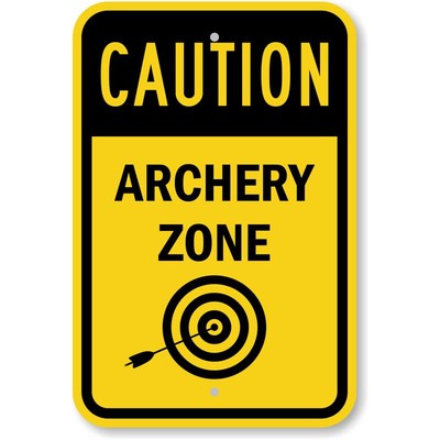 Caution Archery Zone Aluminum Weatherproof Sign b00566 | eBay