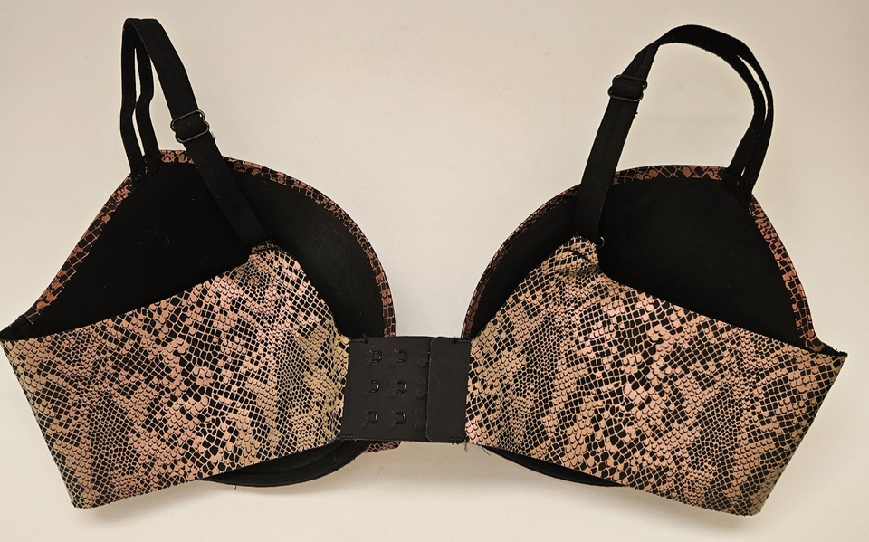 Victoria's Secret Push Up Bra 38D Pink/Black Snakeskin Print Padded ...