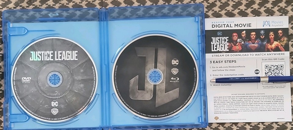 Warner Bros Justice League Blu-ray DVD Digital Affleck Cavill Adams ...