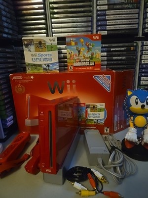 Nintendo Wii Gaming Console Limited Edition Mario w/ Games Good ...