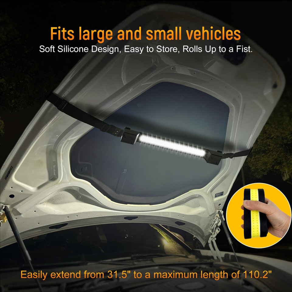 Underhood Work Light, 2600LM High Bright 5000mAh Rechargeable Magnetic ...