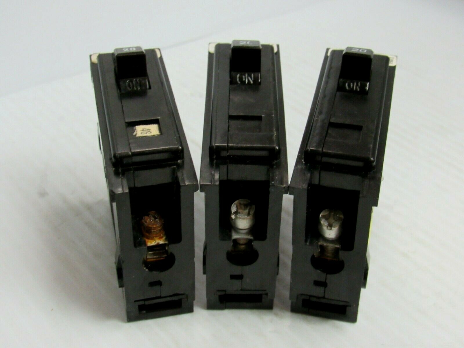 LOT OF 3 EATON CIRCUIT BREAKER QBHW1020 1 POLE 1P 20 AMP A 20A - USED ...
