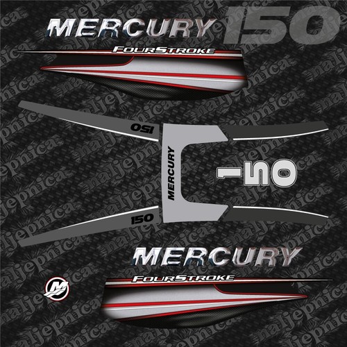 Mercury 150 Four Stroke Outboard 3D Font (2013+) Aftermarket Decal ...