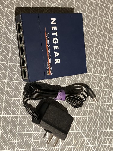NETGEAR GS105 5 Port Gigabit Ethernet Network Switch With Power Supply ...