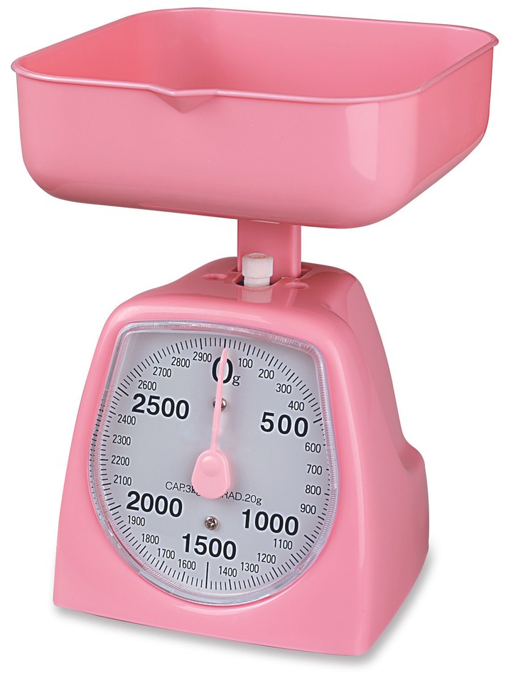 Mini Dial Kitchen Food Scale Weight Capacity 5 kg (11Lb) Pink/White ...