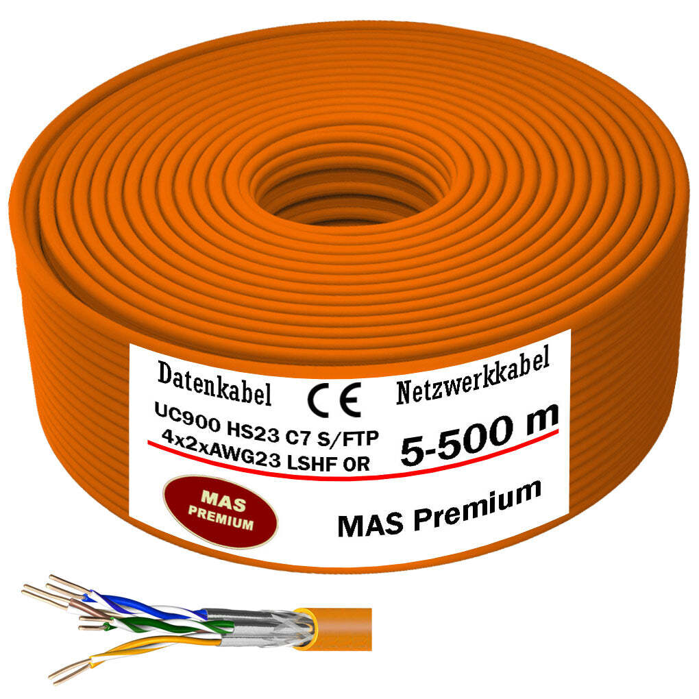 5-500m CAT 7 UC900 HS23 Daten- Netzwerk- Verlege- LAN Kabel 4X2XAWG23 ...