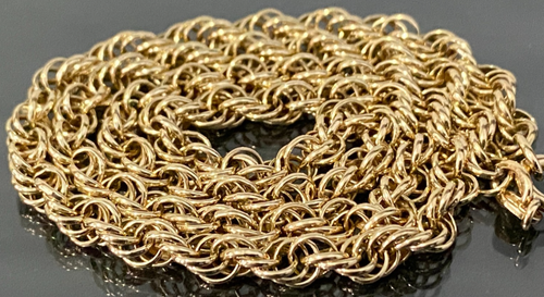 9K Yellow Gold Rope Link Chain Necklace 43cm Long | eBay Australia