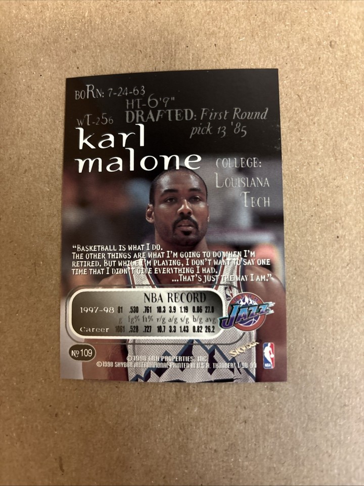 1998-99 Skybox Thunder - Karl Malone #109 | eBay