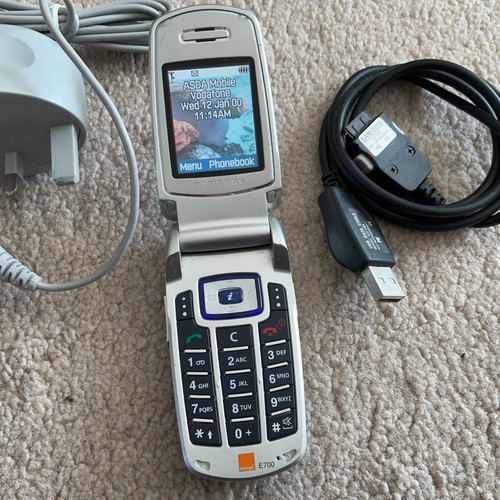 Samsung SGH-E700 Mobile Phone Orange Network Vintage Flip GSM Mobile ...