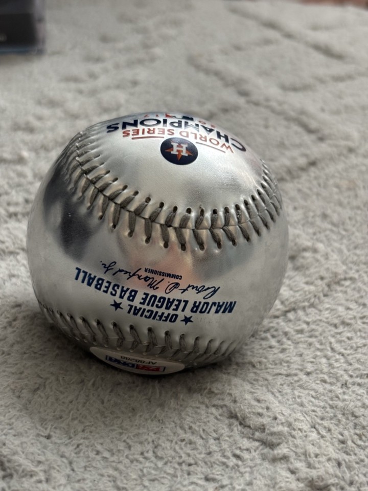 Nolan Ryan Signed Baseball Silver World Series Champions 2017 PSA ...