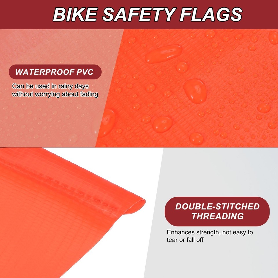2Pcs 12x8.2" Bike Flags Triangle Bicycle Safety Flag Replacement Red | eBay