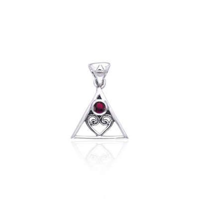 AA Symbol Heart Recovery Triangle 925 Sterling Silver Pendant Sobriety ...