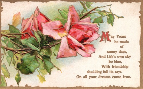 Vintage Postcard May Your Years Be Made of Sunny Days Greetings Card ...