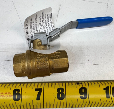 1/2" Ball Valve Brass Locking Blue Handle 600 WOG Italy Made Full Port ...