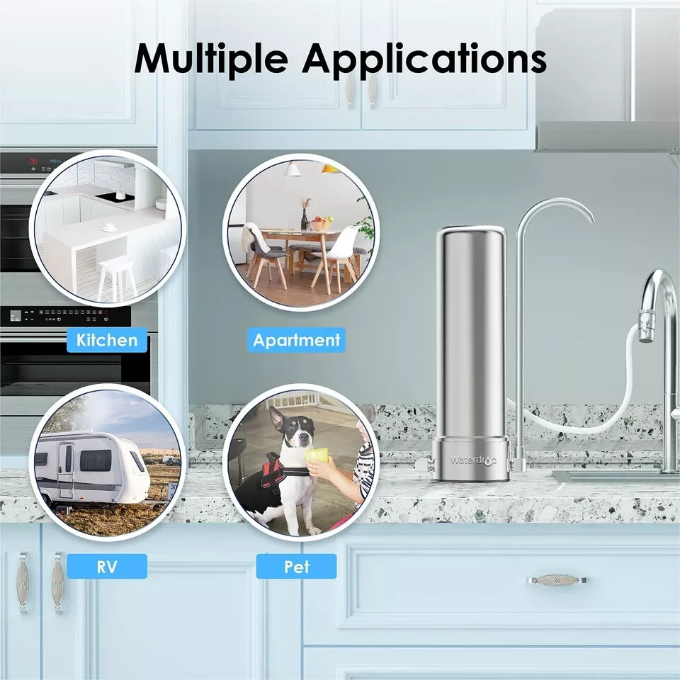 Waterdrop refurbished countertop water filter for sink,8000Gallons ...