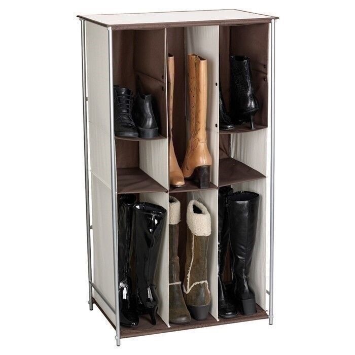 9 Pair Shoe Storage Rack Rain Boots 3 Tall Boot Organizer Closet Space ...