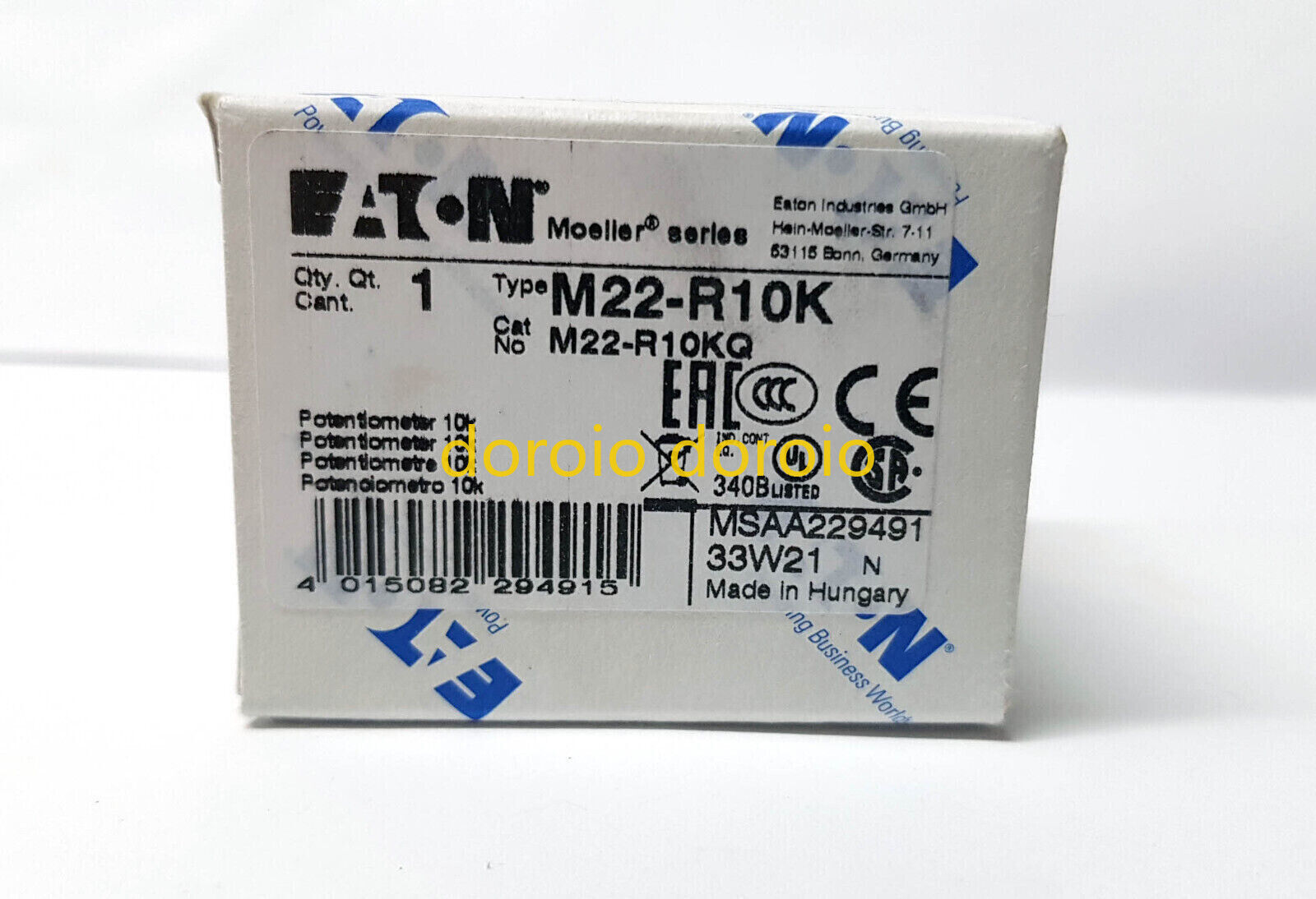 1pc Eaton Moeller Potentiometer M22-r10k for sale online | eBay