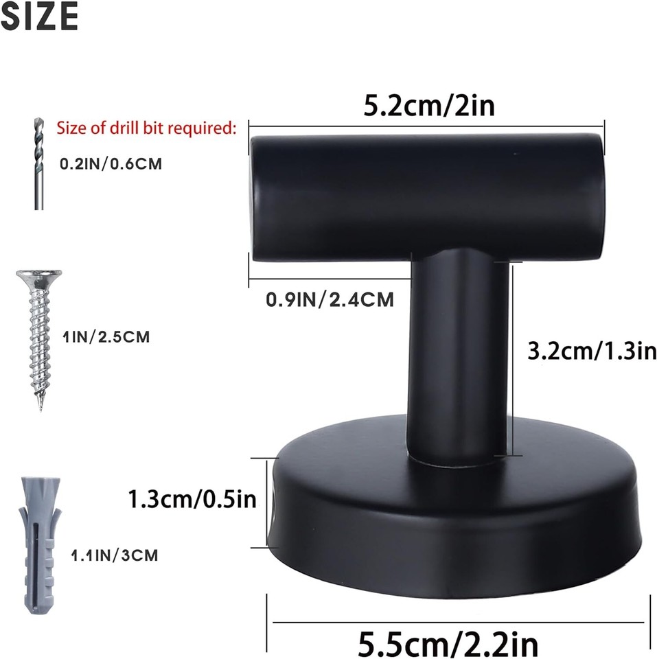 Robe Towel Hooks Coat Hook Bathroom Matte Black Wall Hook Stainless ...