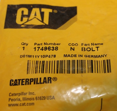 CATERPILLAR CAT 1749638 N Bolt Hex Head D03M11Y10P478 | eBay