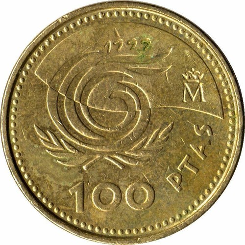 Spain 100 Pesetas - Juan Carlos I Year of Older Persons Coin KM1006 ...