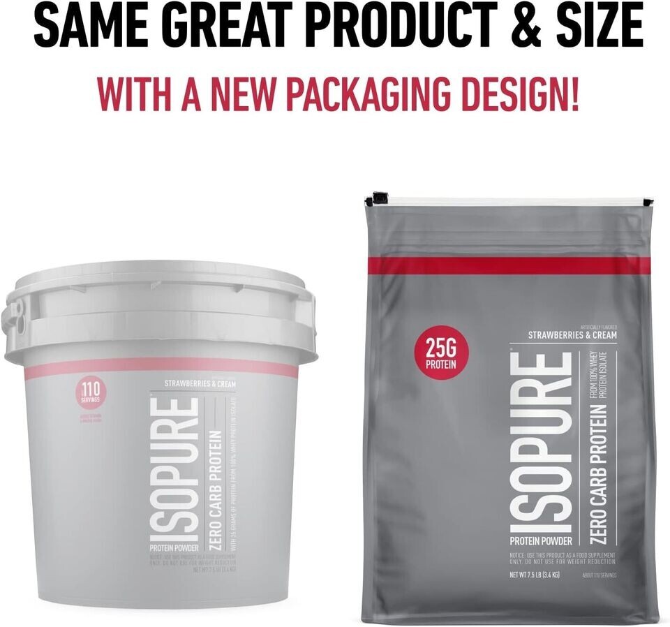 Nature's Best Isopure Zero Carb Whey Protein Isolate 7.5lb 4 Flavors ...