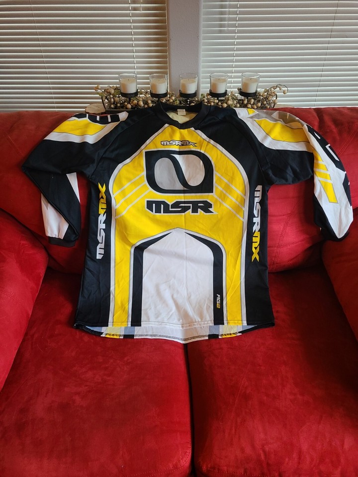 Vintage Mens Motocross Jersey MSR 2000s RG2 yellow/black/white XL | eBay