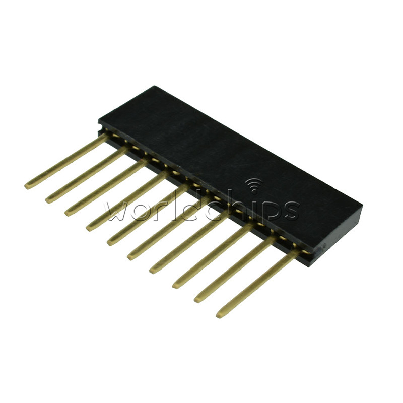 10pcs 2.54mm Pitch 10 Pin Single Row 11mm Long Pin Female Header for ...