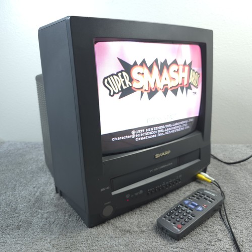 Sharp CRT TV/VCR Combo VHS Player Retro Gaming Television 13" 13VT-N100 ...
