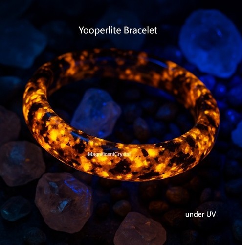 Yooperlite Bracelet Flame Stone Crystal Jewelry UV Reaction Healing ...