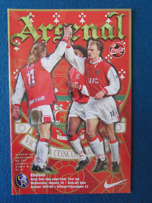 Arsenal v Chelsea League Cup Semi Final Programme 28/1/98 | eBay UK