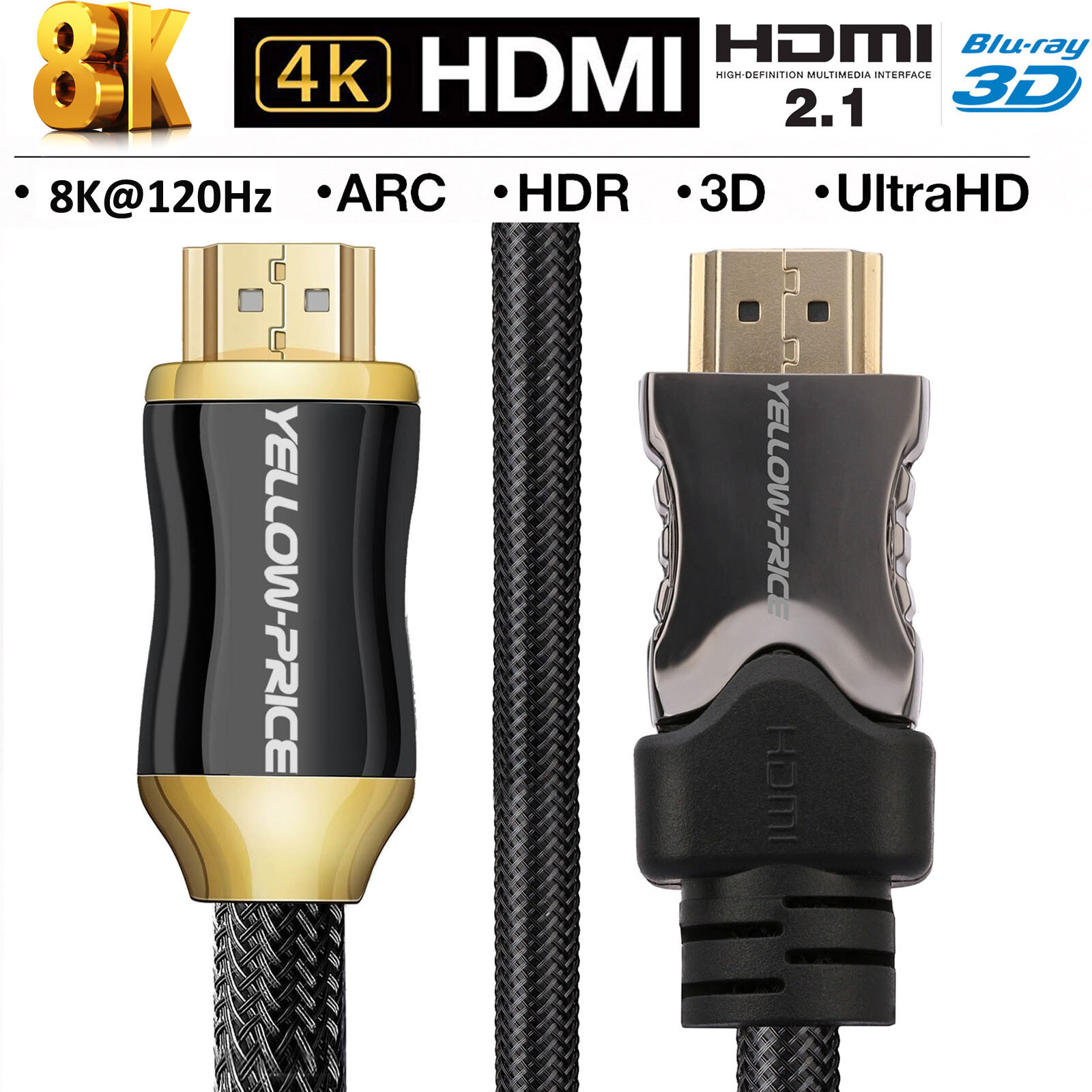 HDMI 8K Optical Fiber UHD Cable Audio&Ethernet HDMI Cord Cable 2.1 ...