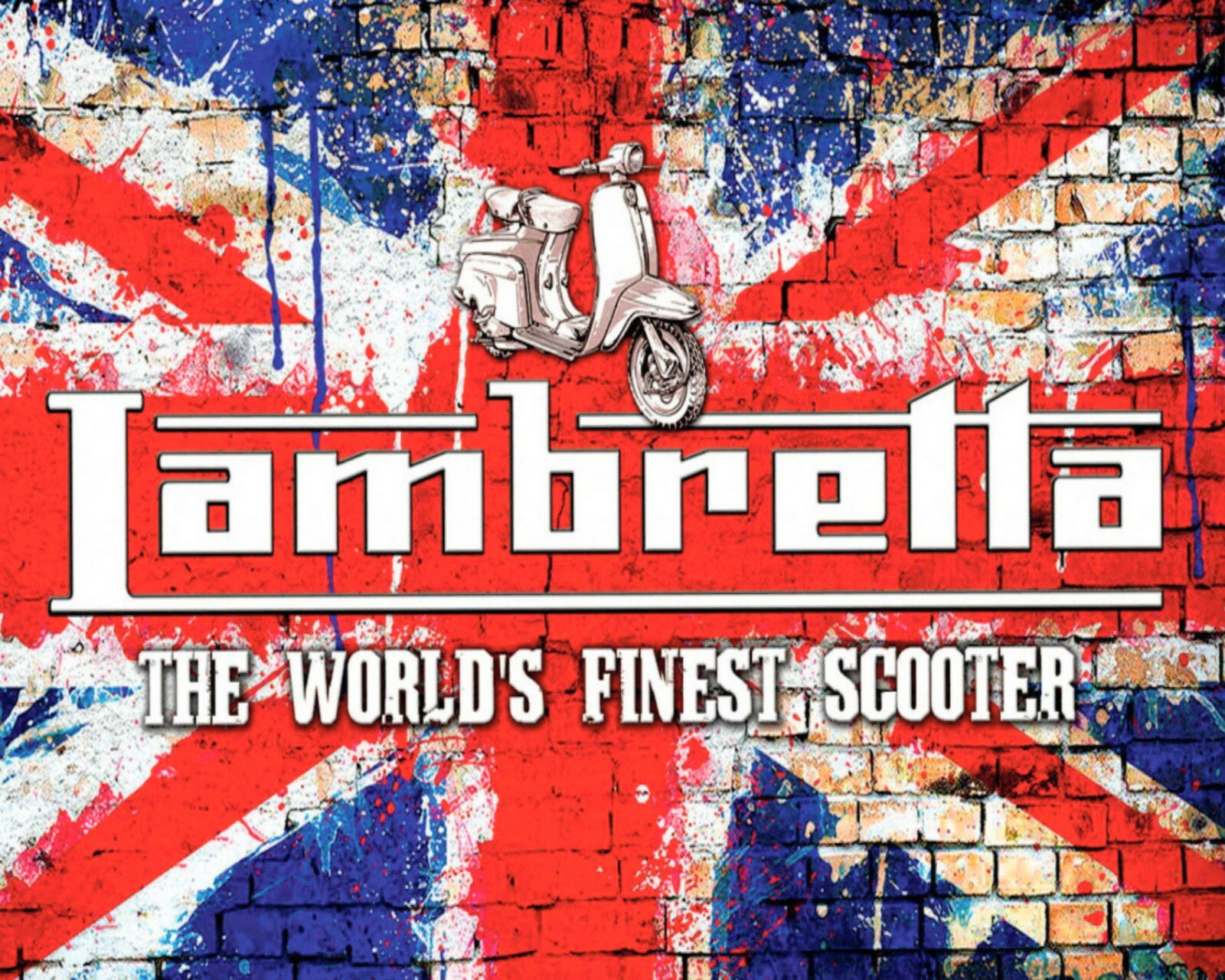 LAMBRETTA SCOOTER UNION JACK FLAG QUADROPHENIA MODS METAL PLAQUE TIN ...