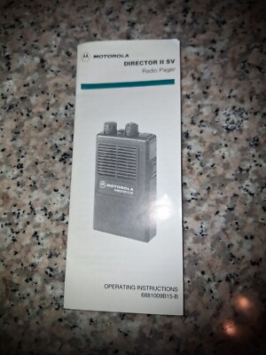 Motorola Director II SV VHF Pager Operating Indtructions 6881009B15-B ...