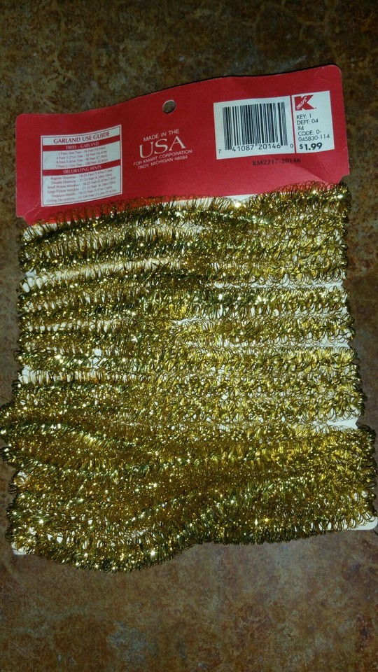 NEW VINTAGE TRIM A HOME GOLD ROPE TINSEL SMALL TREE GARLAND 6 YDS | eBay