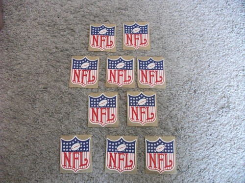 10 Vintage NFL Logo Shield Cloth Decal Sticker Emblem New Old Stock ...