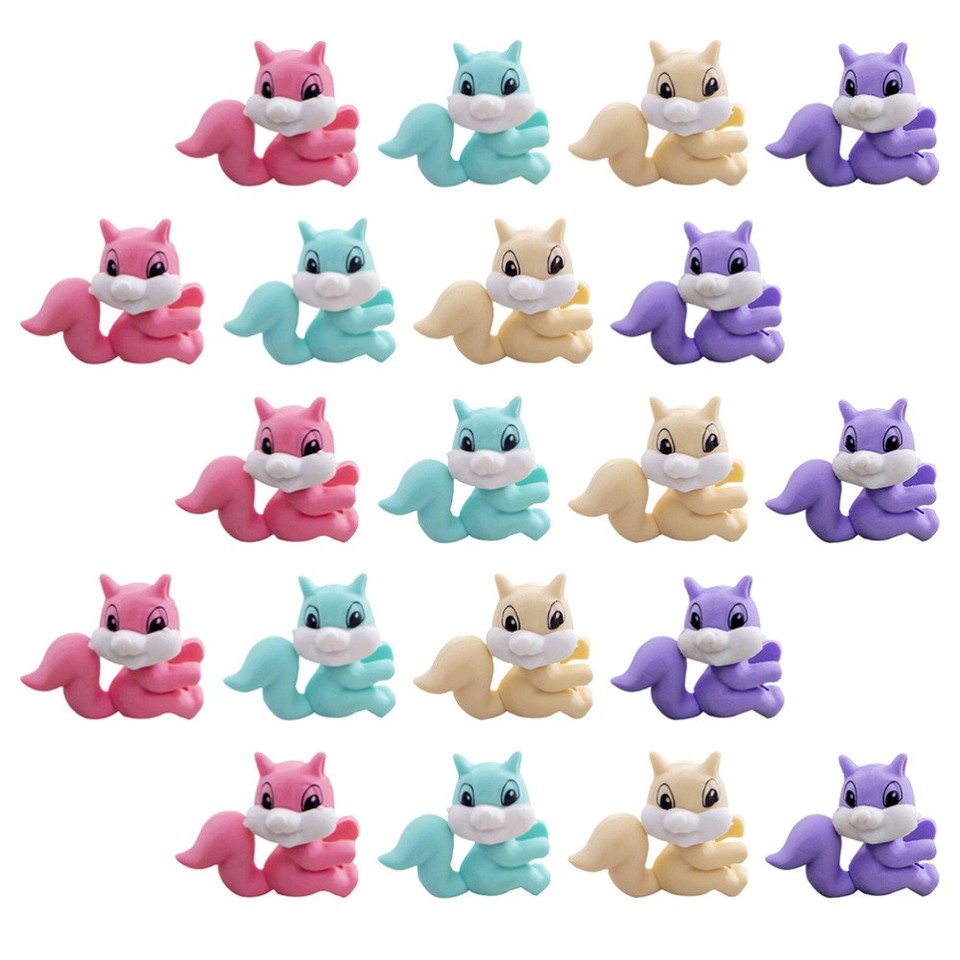 40 Pcs Cartoon Squirrel Erasers Adorable Animals Erasers (Random Color ...