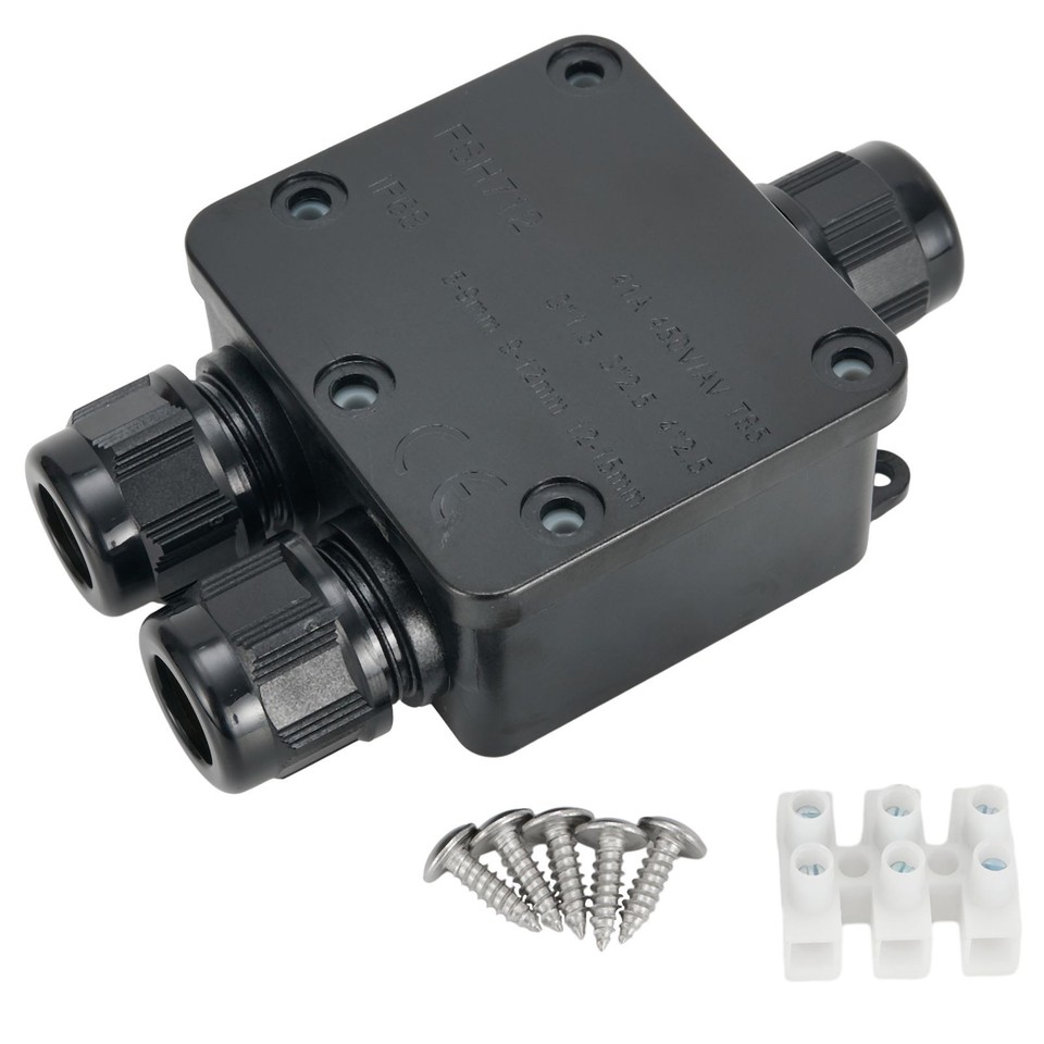 3-Way Junction Box Waterproof IP68, Cable Connector Earth Outdoor ...