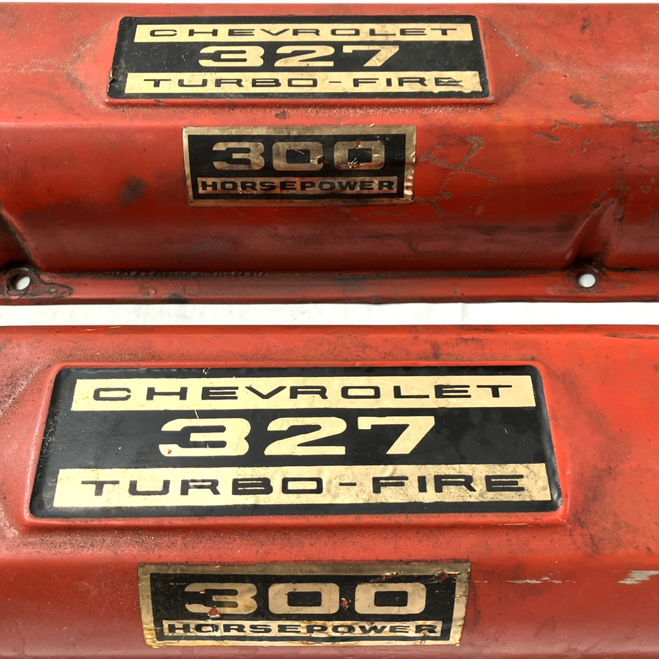 1964–1967 Chevrolet 327 Turbo-Fire 300 HP Valve Covers Pair Corvette ...