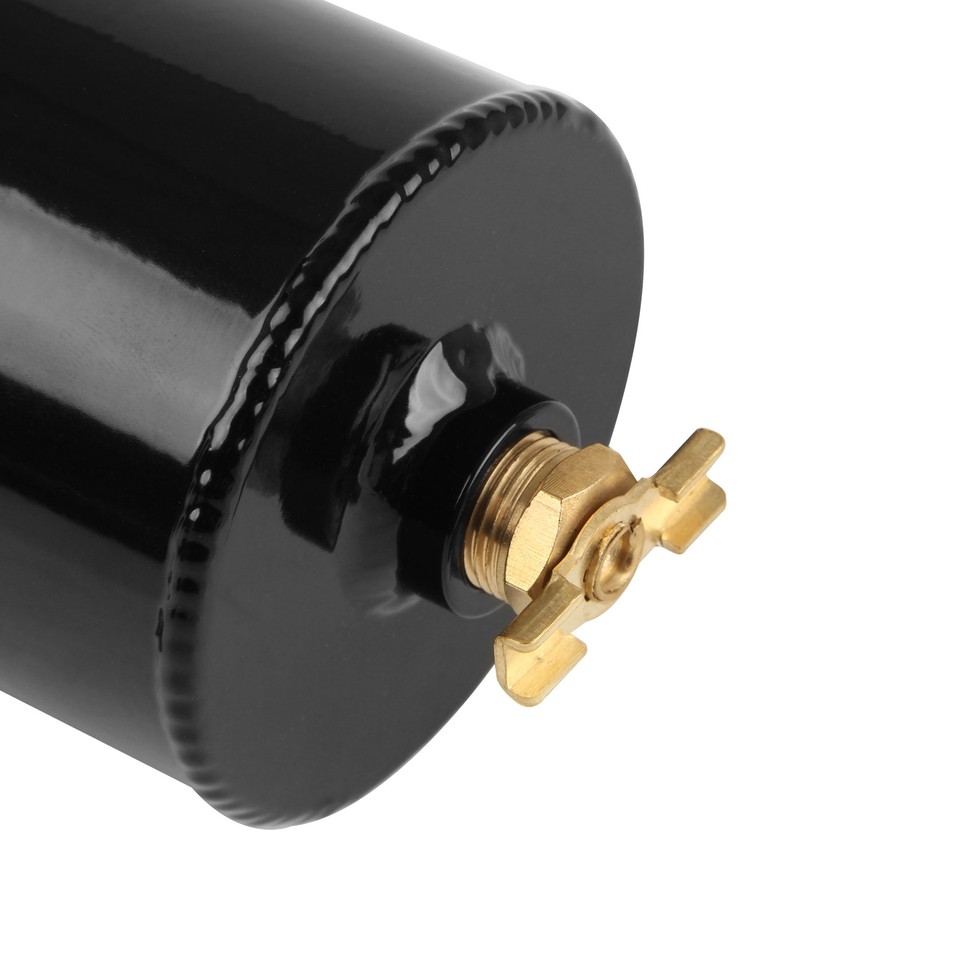10AN Oil Catch Can Reservoir Tank Baffled Breather Filter + Fuel Hose ...