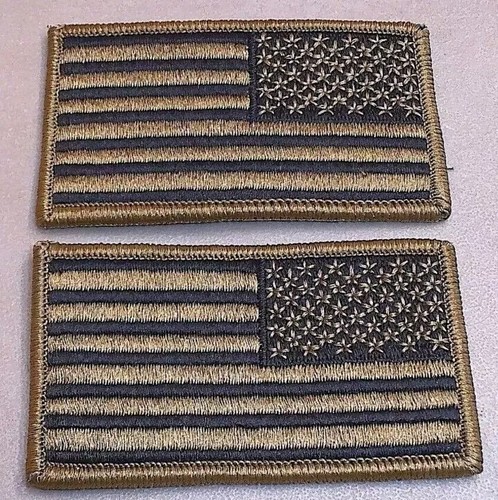 Pair of 2 US Army Reverse Field Flag Patches Multicam OCP Hook And Loop ...