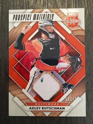 2020 Elite Extra Edition Adley Rutschman Prospect Materials Jersey Card ...
