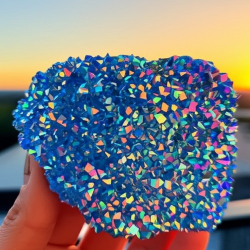 Natural Raw Blue Angel Aura Cluster Titanium Geode Quartz Crystal ...