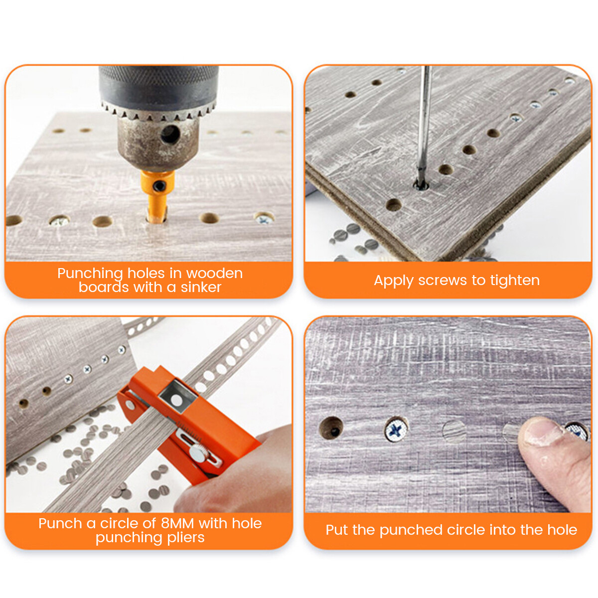 Single Hole Punch 5/16inch Heavy Duty Hole Puncher Portable Hole Edge ...