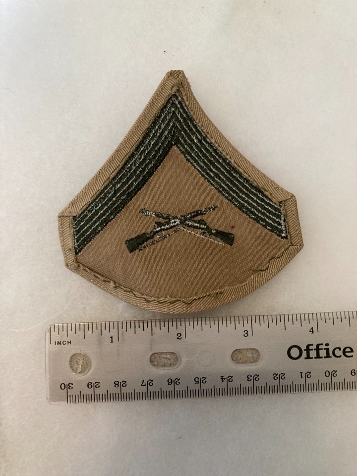 Authentic USMC Marine Corp Lance Corporal LCpl E3 Patch Shoulder Sleeve ...