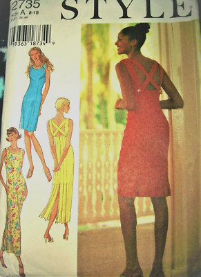 Miss Style 2735 Simplicity Pattern X Back Sun Dress UNCUT Size 8-10-12 ...