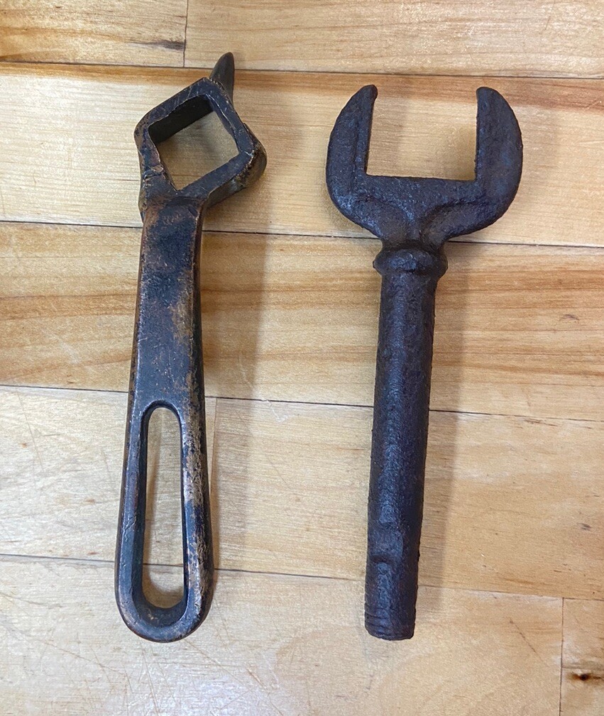 Lot of 2 Antique Wrenches Farm Wagon Buggy Box End Looped Handle | eBay