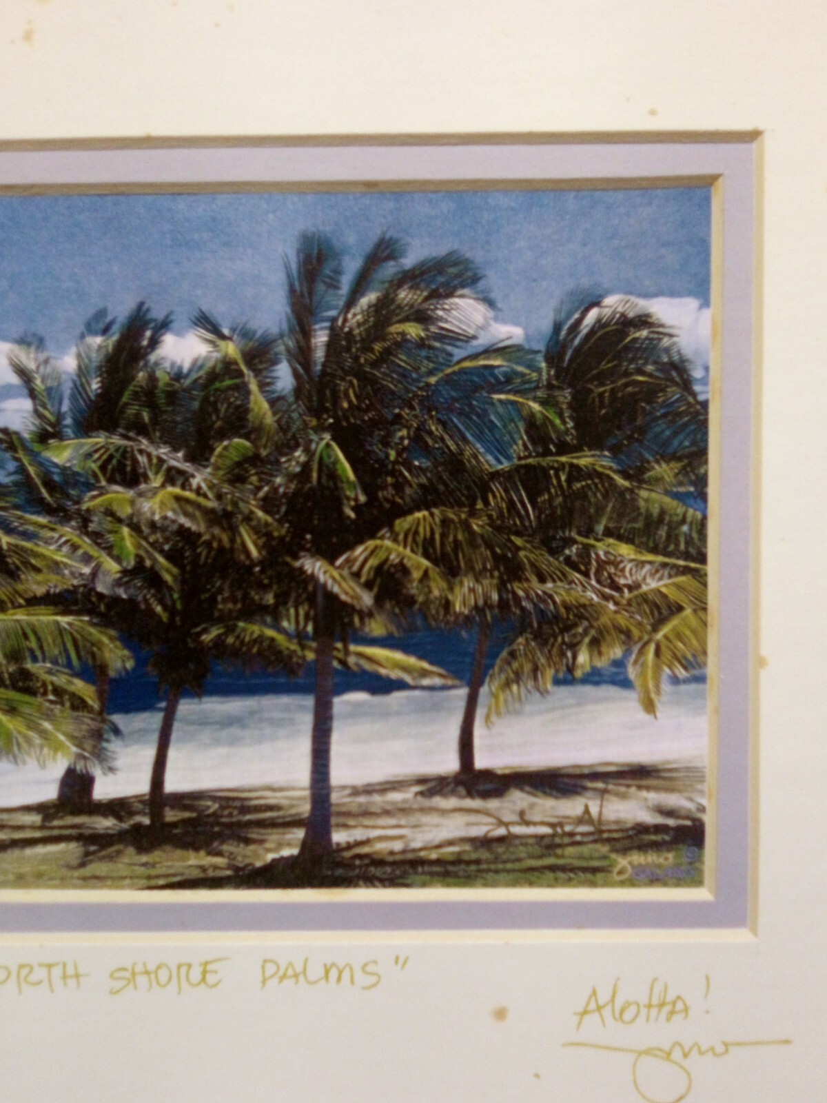 Juno Galang Signed Water Color Print. North Shore Palms Hawaiian Scene ...