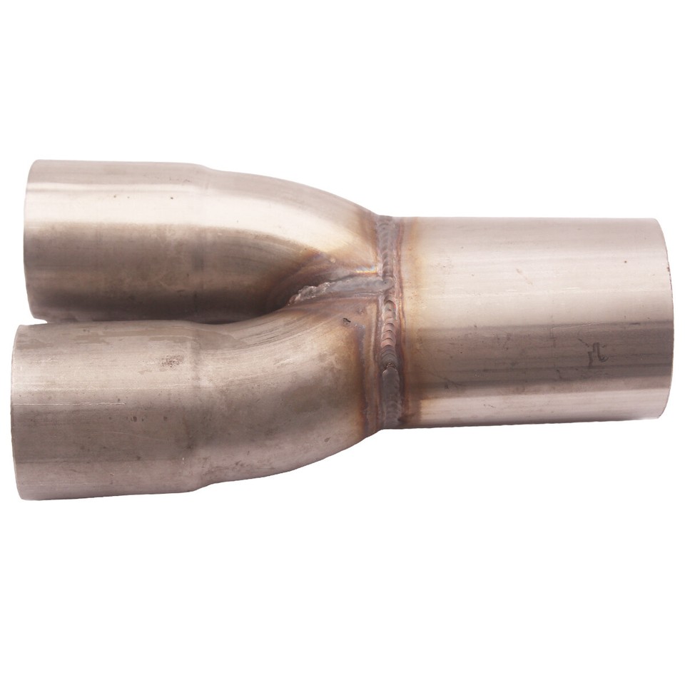 2-1 Stainless SS Exhaust Merge Collector Dual 2" ID Inlet Single 2.5 ...