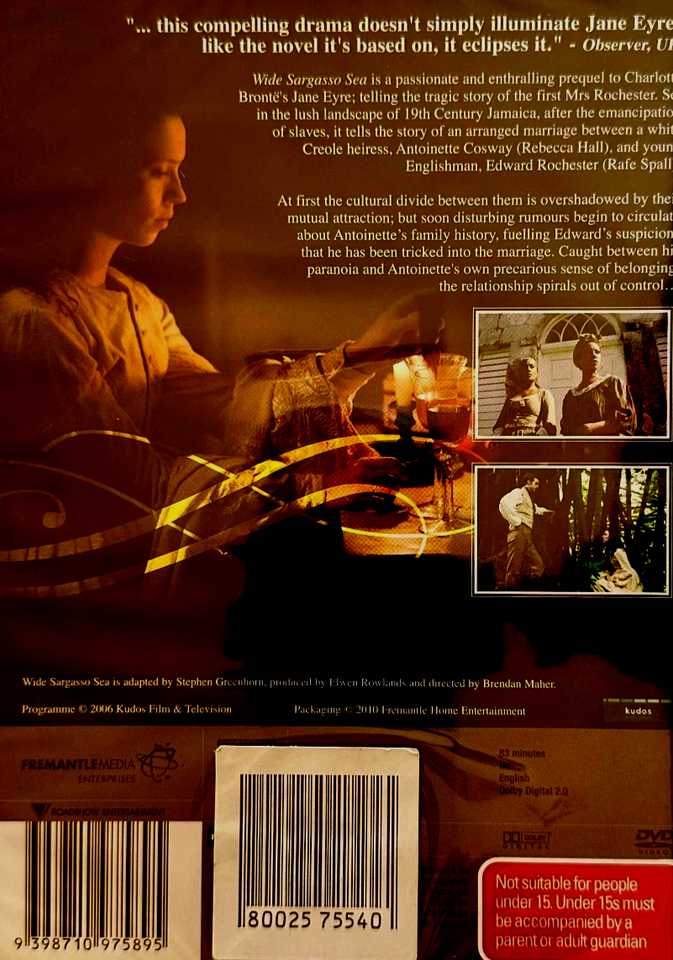 Wide Sargasso Sea : NEW DVD : Region 4 : *VERY RARE OOP* 9398710975895 ...